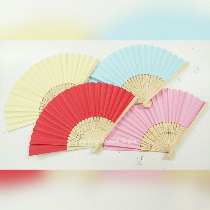 Garden Color Paper Bamboo Fan