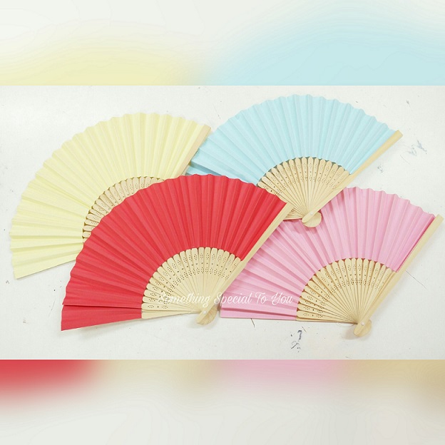 Garden Color Paper Bamboo Fan