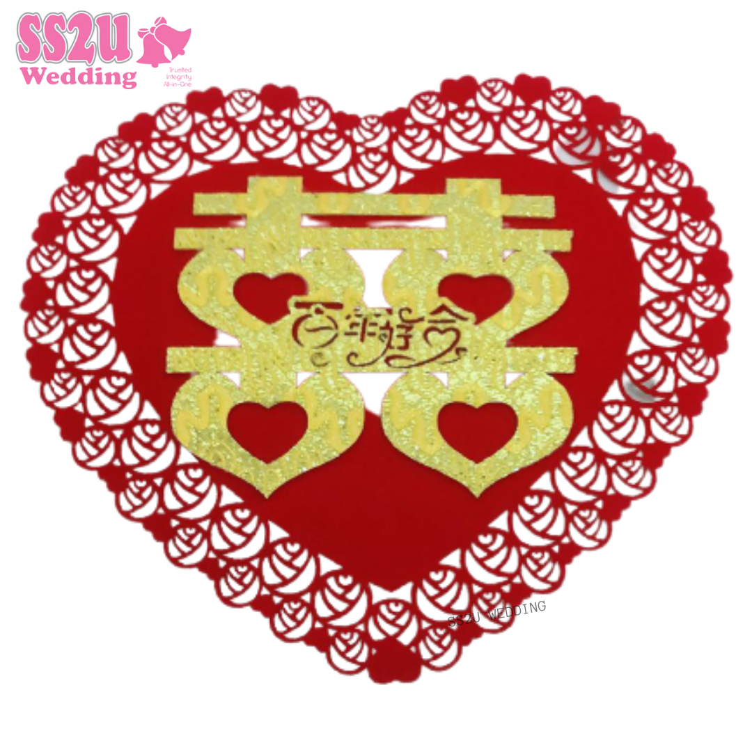 30CM HEI WORD 6614 HEART ROSES (GOLD SERIES)